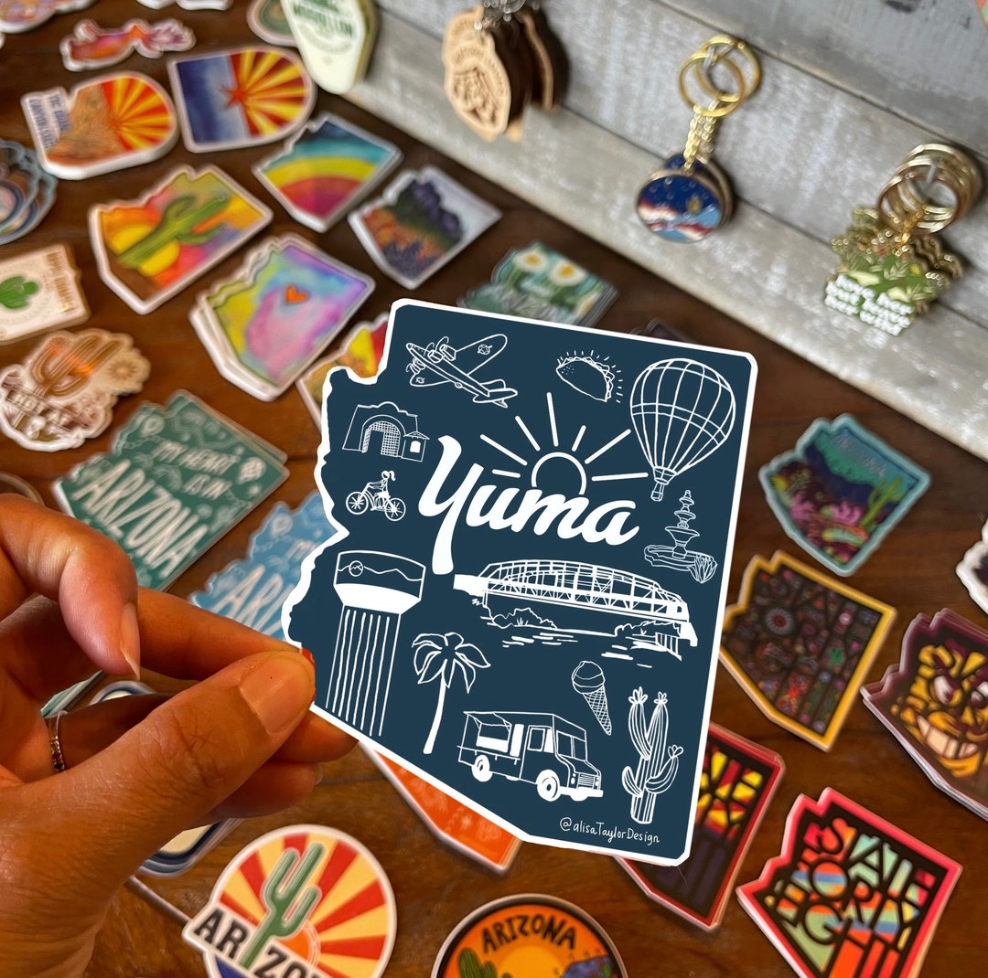 Yuma Sticker, 3 Sticker, Arizona Sticker, Yuma, Vinyl Sticker, Travel ...