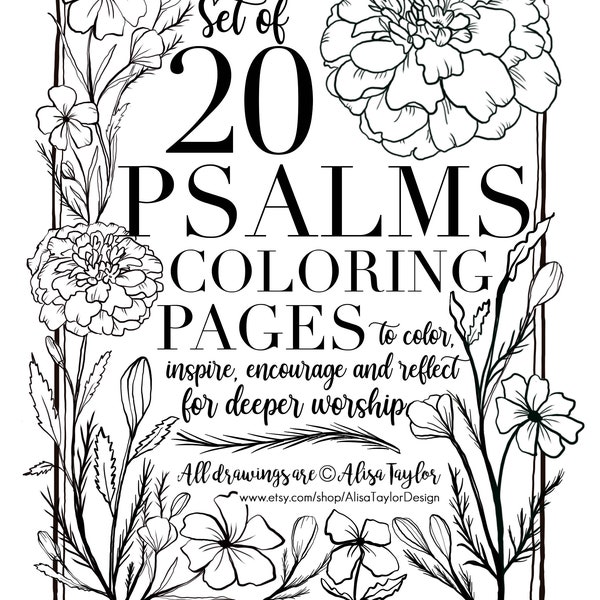 Printable Coloring Pages Psalms Etsy