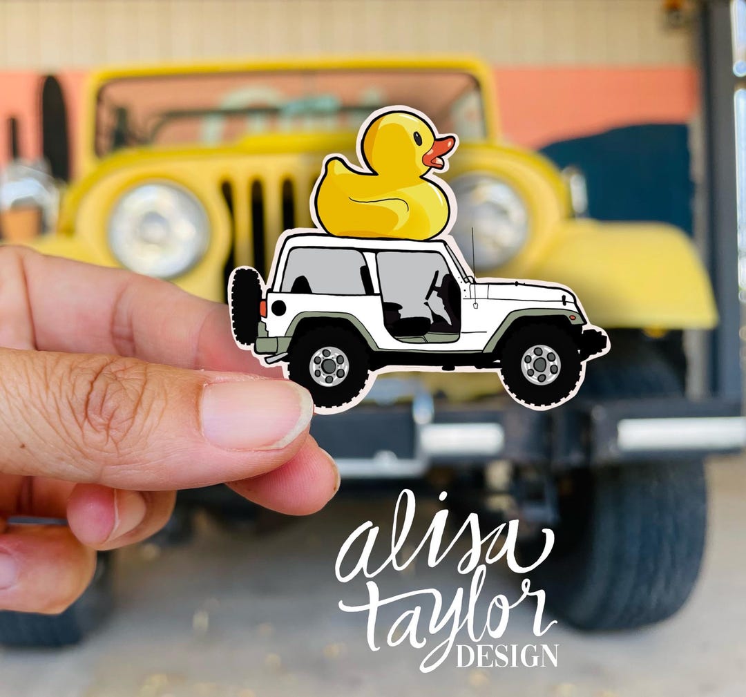 Jeep Wrangler Sticker, Duck Duck Jeep Bumper Sticker, Jeep Decal, Jeep ...