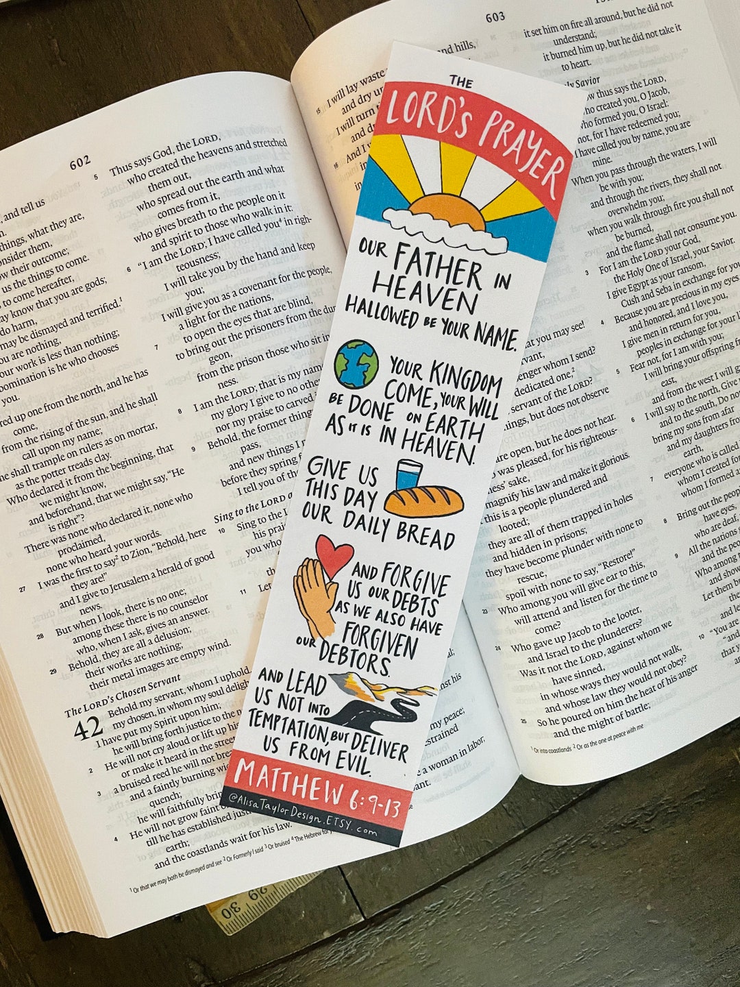 Lord's Prayer Bookmark, Bible Bookmarks, Scripture Bookmarks Bible ...