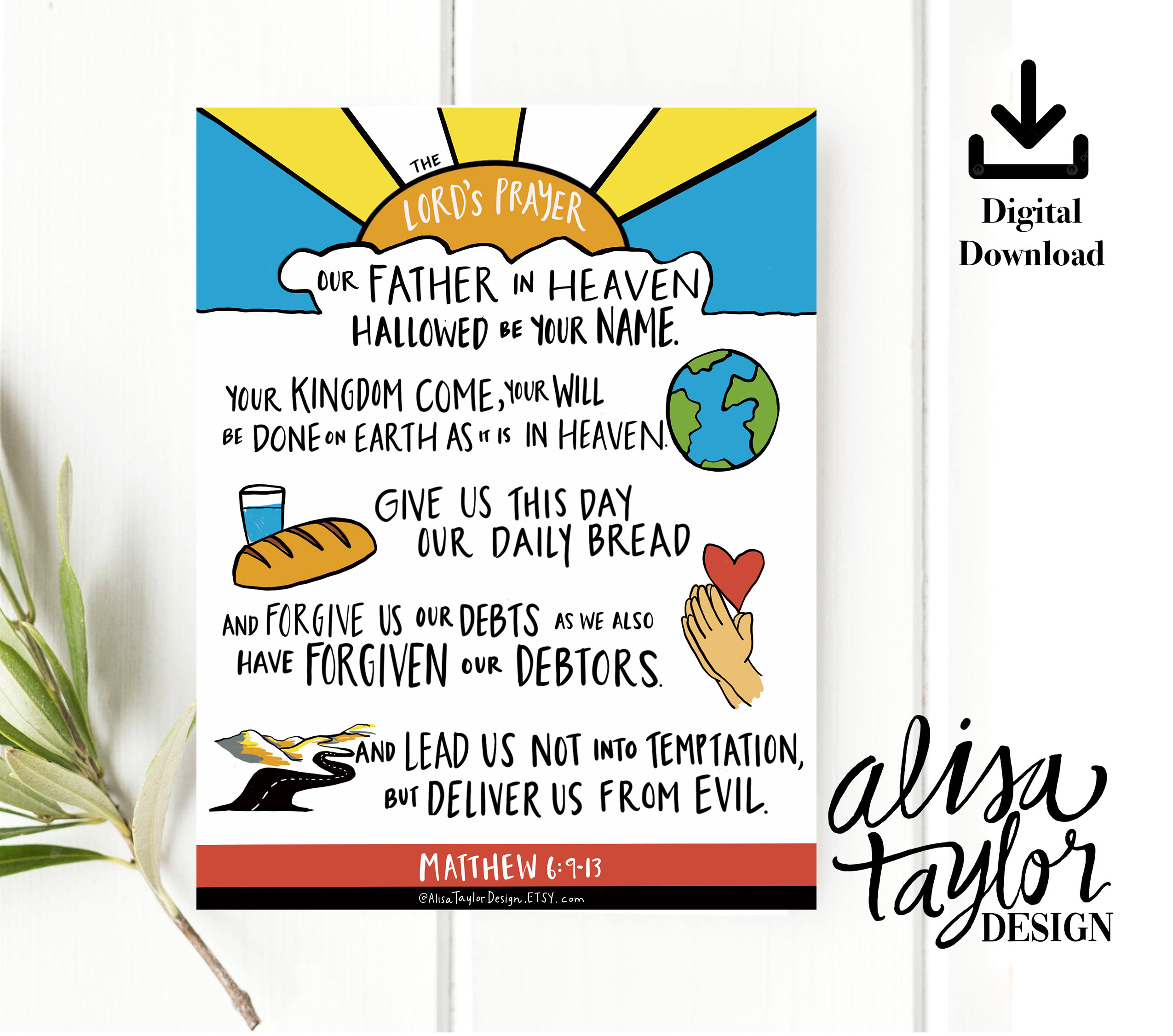 The Lord's Prayer, Bible Printable, Scripture Bible Journaling ...