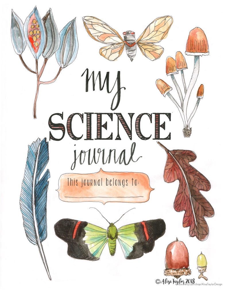 Kids Science Nature Journal: Printable Cover Art (PDF) - Etsy
