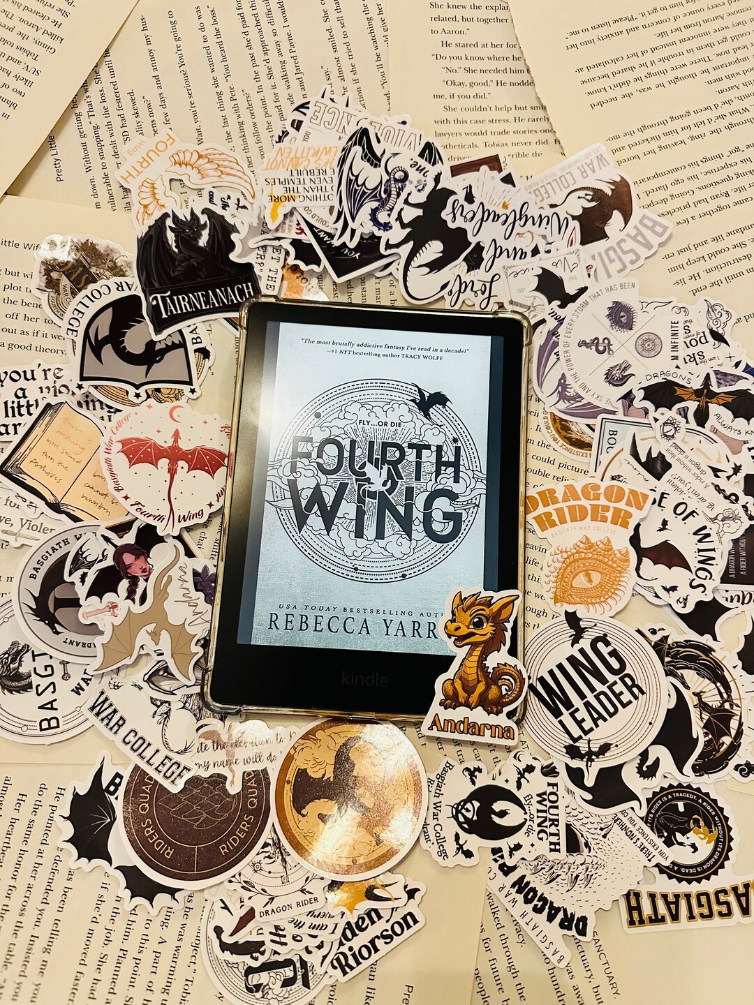 Fourth Wing Stickers Empyrean Kindle Stickers Iron Flame Dragons ...
