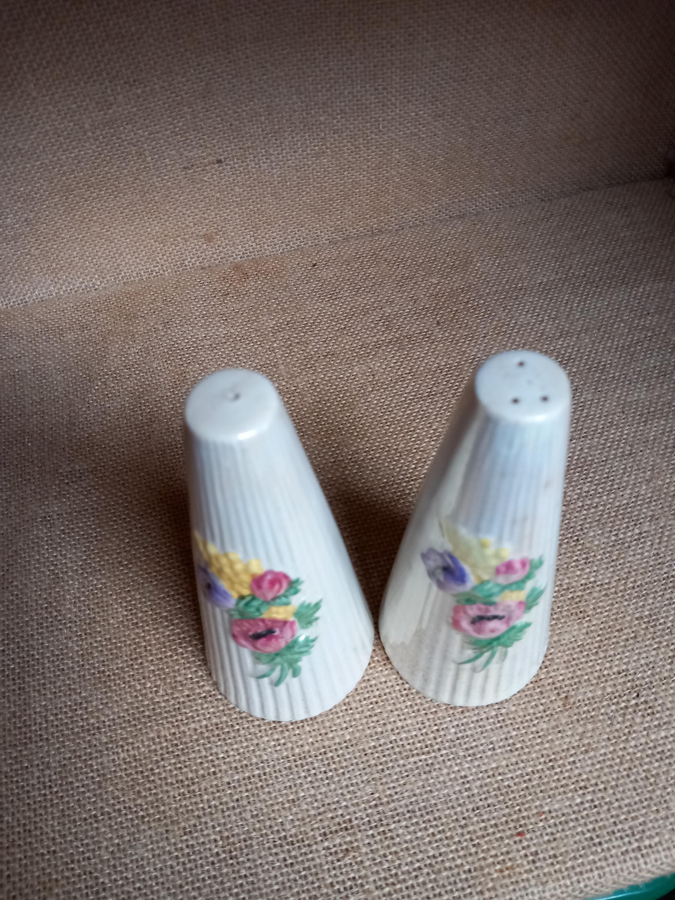 Vintage Cruet Set Maling Ware Salt Pepper Floral Design - Etsy UK