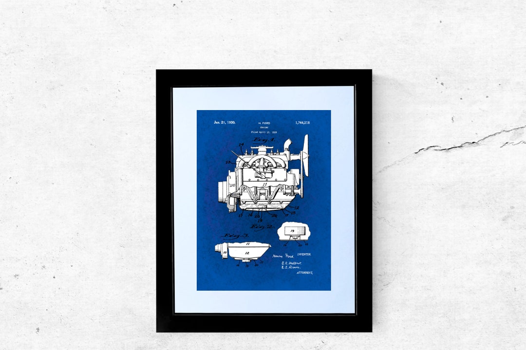 Flathead Motor Sign Print Only, Mechanic, Engine, V8, Art, Workshop ...