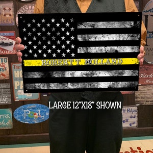 Security Guard Yellow Line Flag Sign - FREE Personalization - Etsy