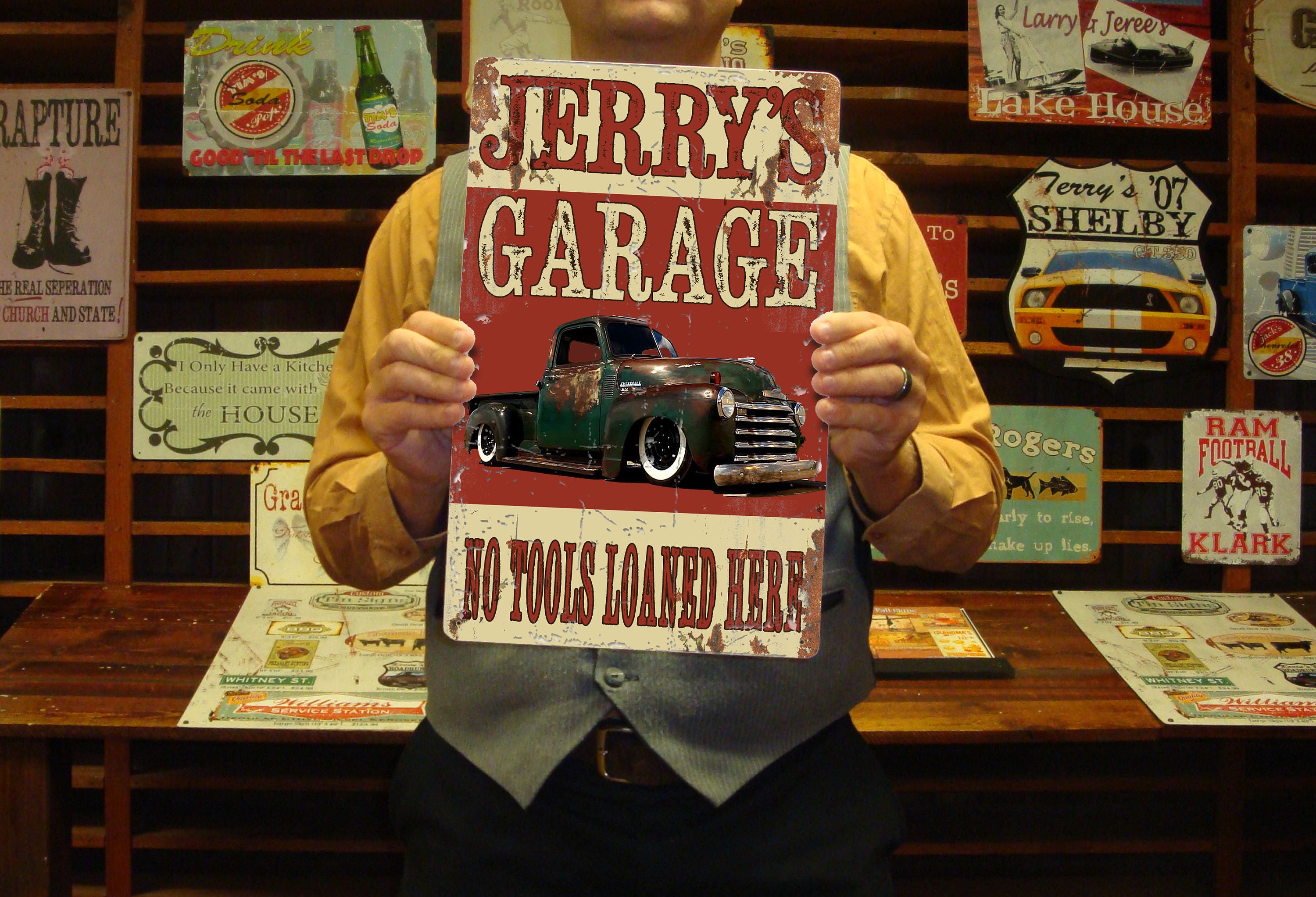 Custom Garage Sign With FREE Personalization Vintage Tin - Etsy
