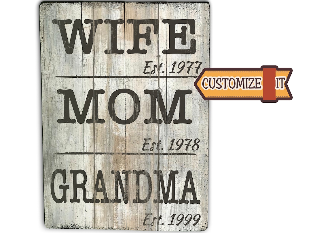 Wife. Mom. Grandma. Custom Sign - Etsy