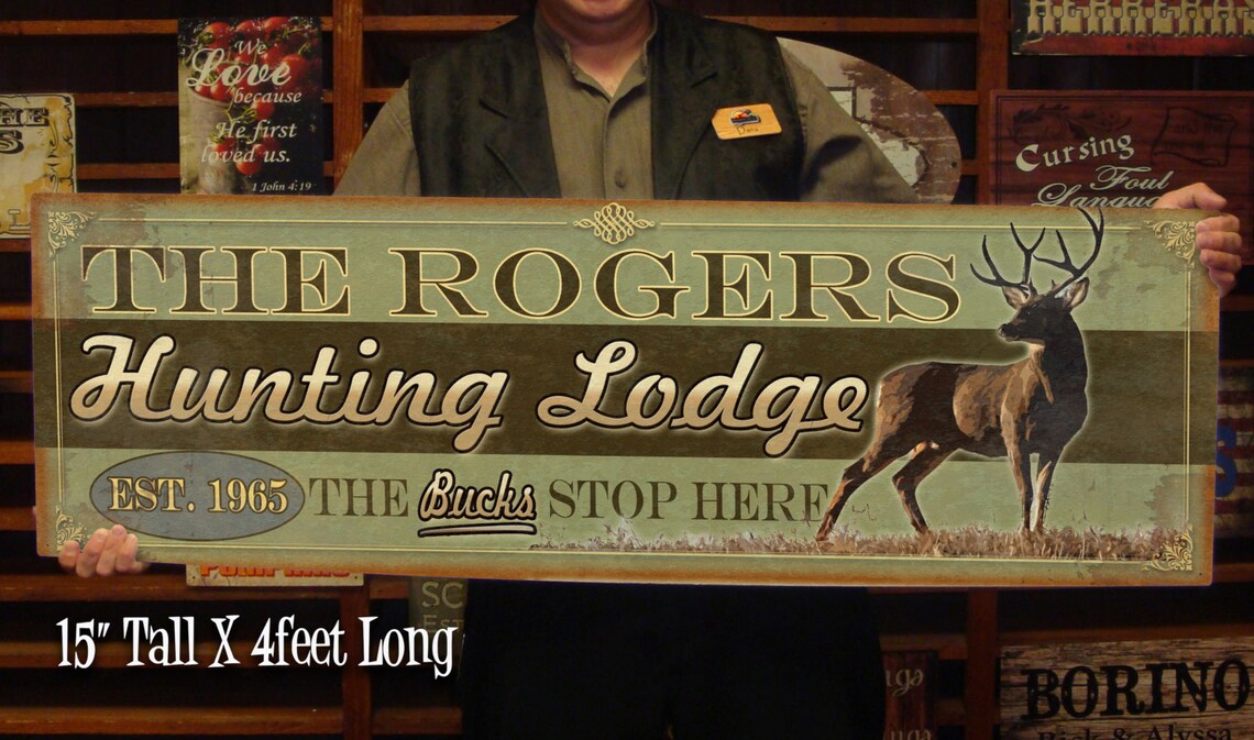 Custom Hunting Lodge Sign - Free Personalization - Etsy