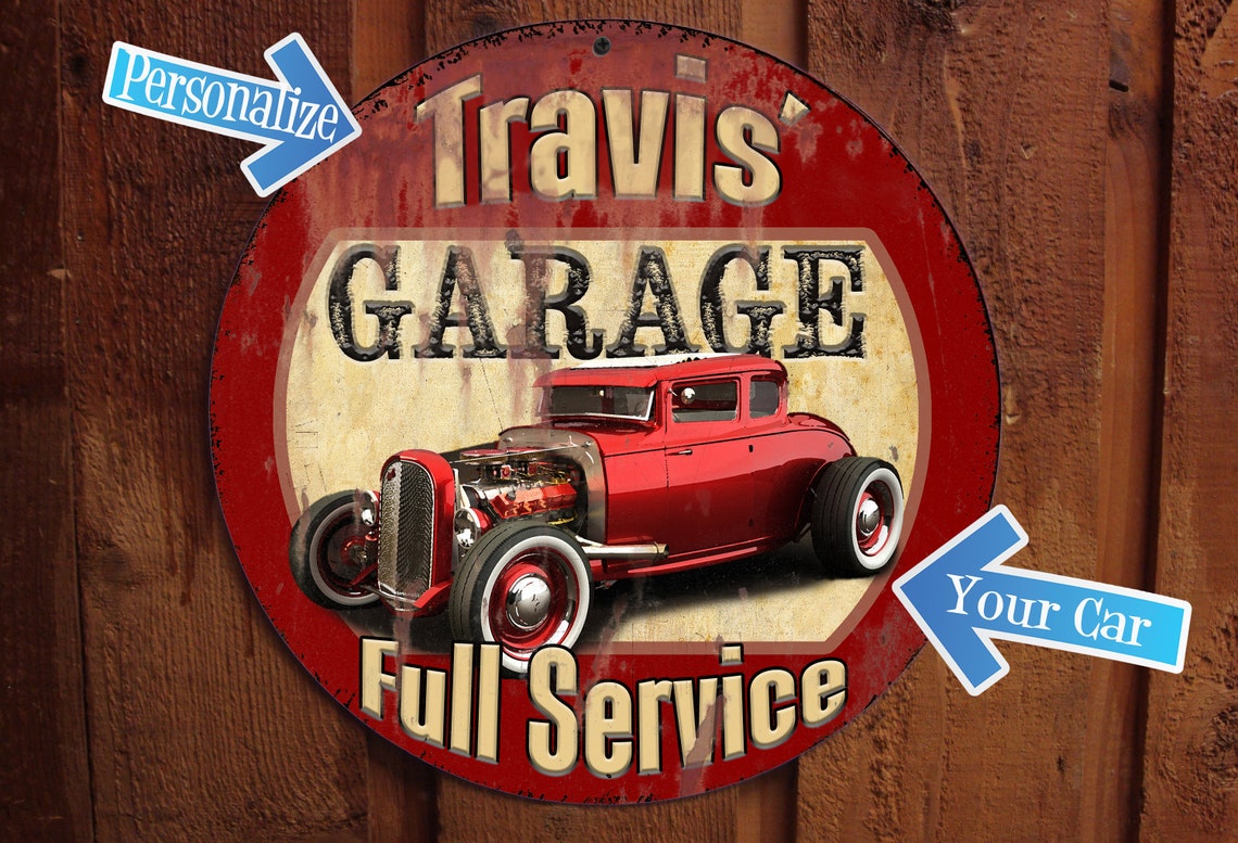 Vintage Custom Car Sign for Garage | Etsy