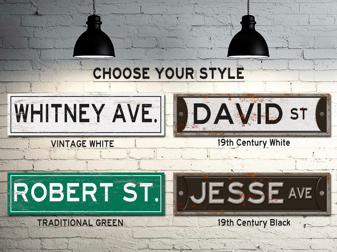 Custom Personalized Metal Street Sign. Vintage Green or - Etsy