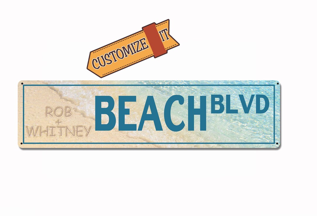 Custom BEACH Street and Road Signs - Etsy