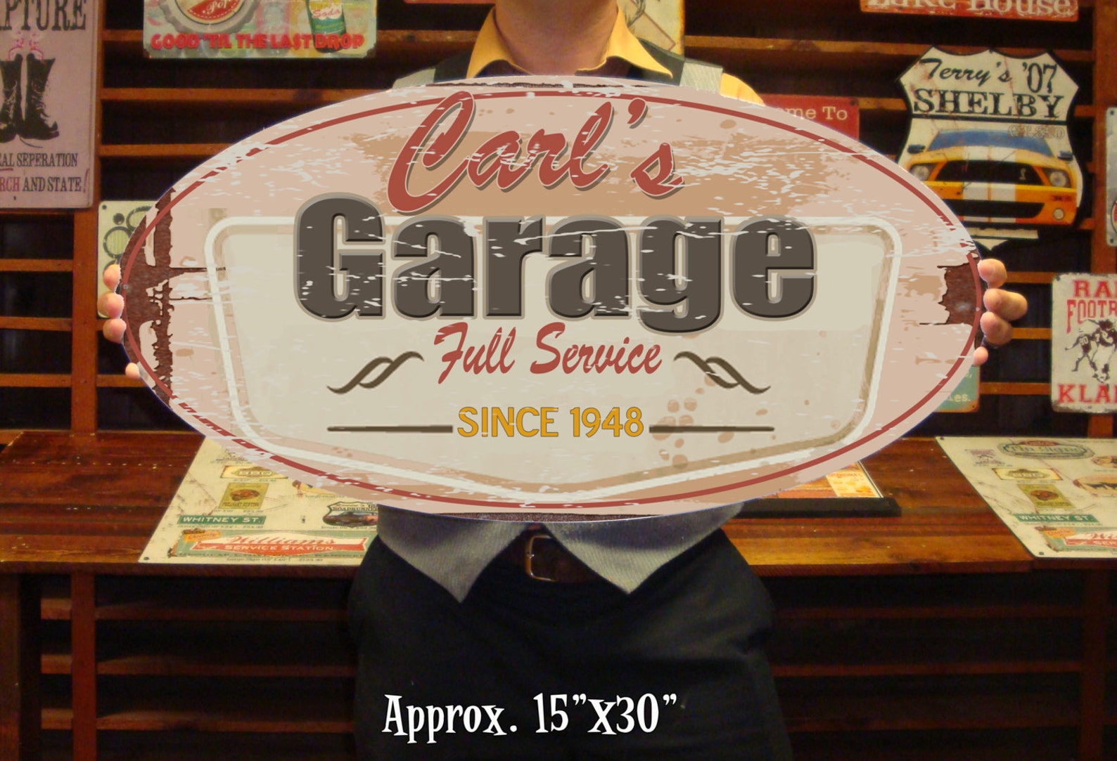 Custom Vintage Tin Sign for Garage Shop or Man Cave. | Etsy