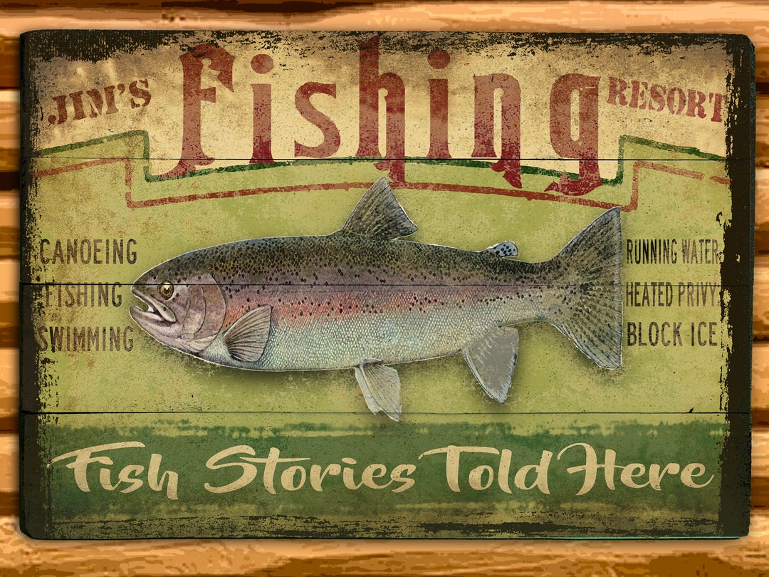 Custom Fishing Resort Sign - for Your Lodge or Cabin - Etsy