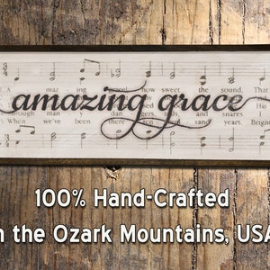 Amazing Grace” Wood Framed Sign – Rustic Christian Wall Art, Gospel ...