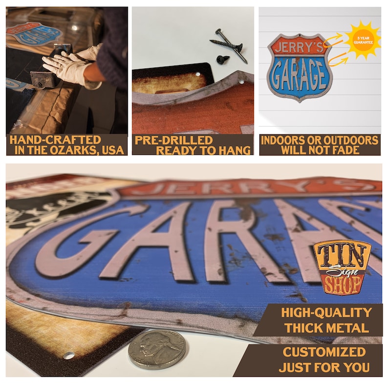 Custom Route 66 Tin Sign: Personalized Car Art, Garage Decor - Etsy
