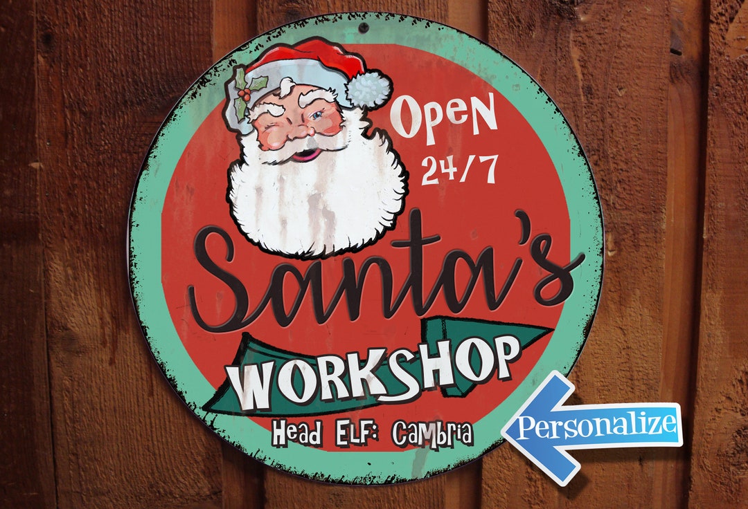 Custom Santa's Workshop Sign - Etsy