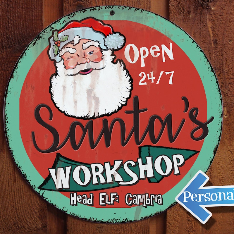 Santas Workshop Sign - Etsy