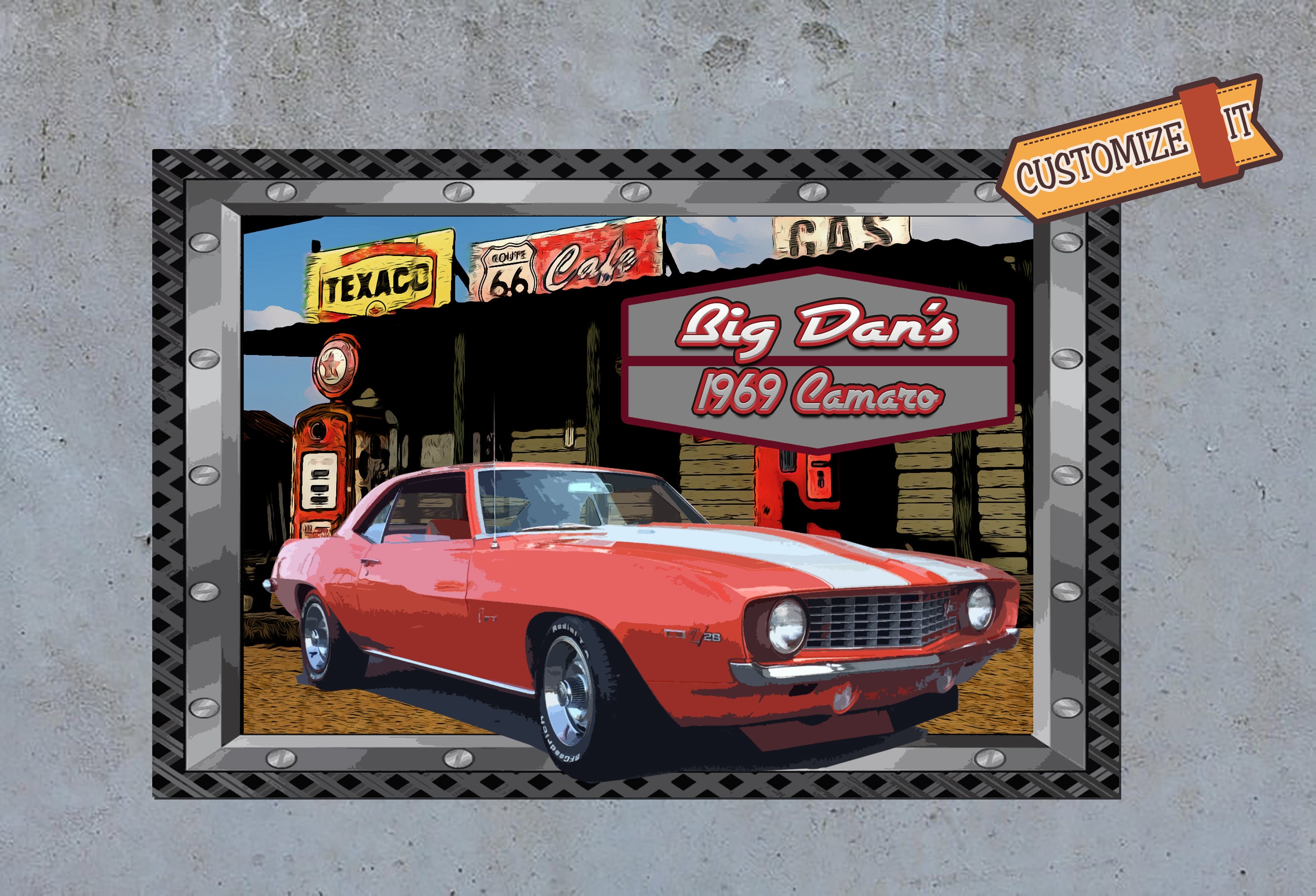 Vintage Metal Gas Station Signs