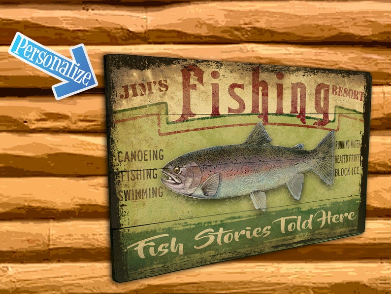 Custom Fishing Resort Sign for Your Lodge or Cabin - Etsy