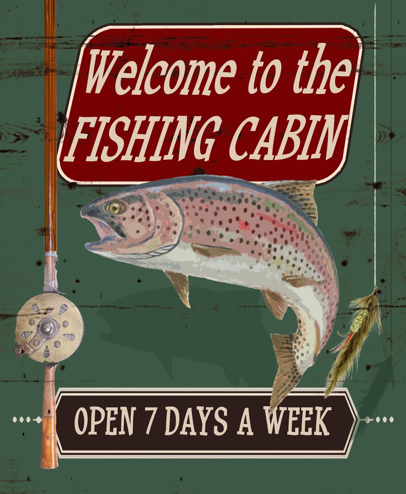 Vintage Fishing Cabin Wooden Signs - Etsy