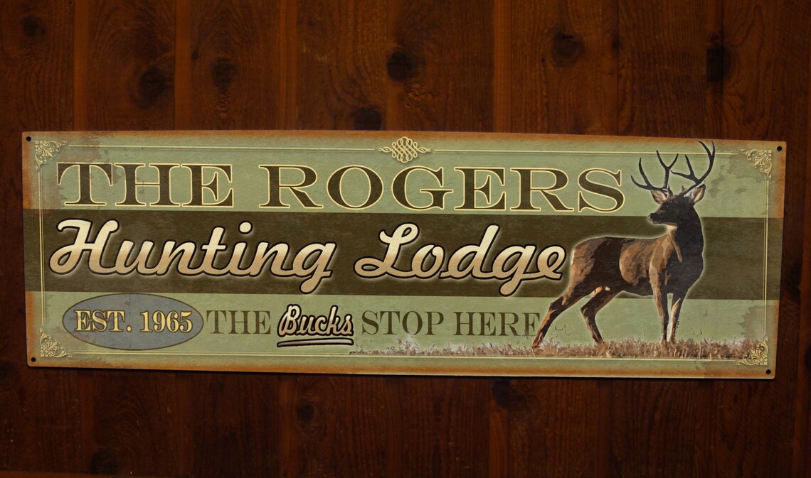 Custom Hunting Lodge Sign - Free Personalization - Etsy