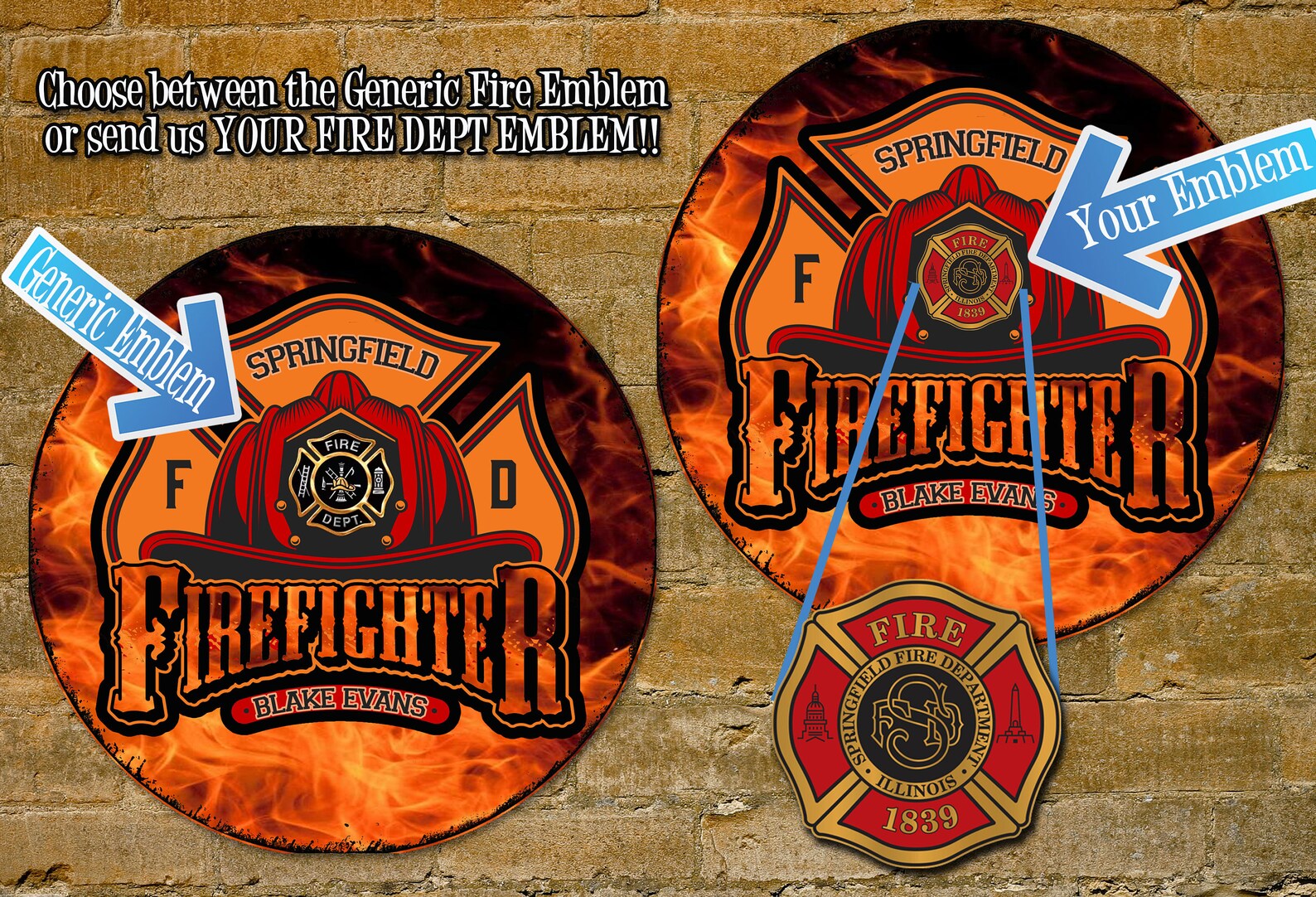 Firefighter Sign Free Personalization Your Emblem - Etsy