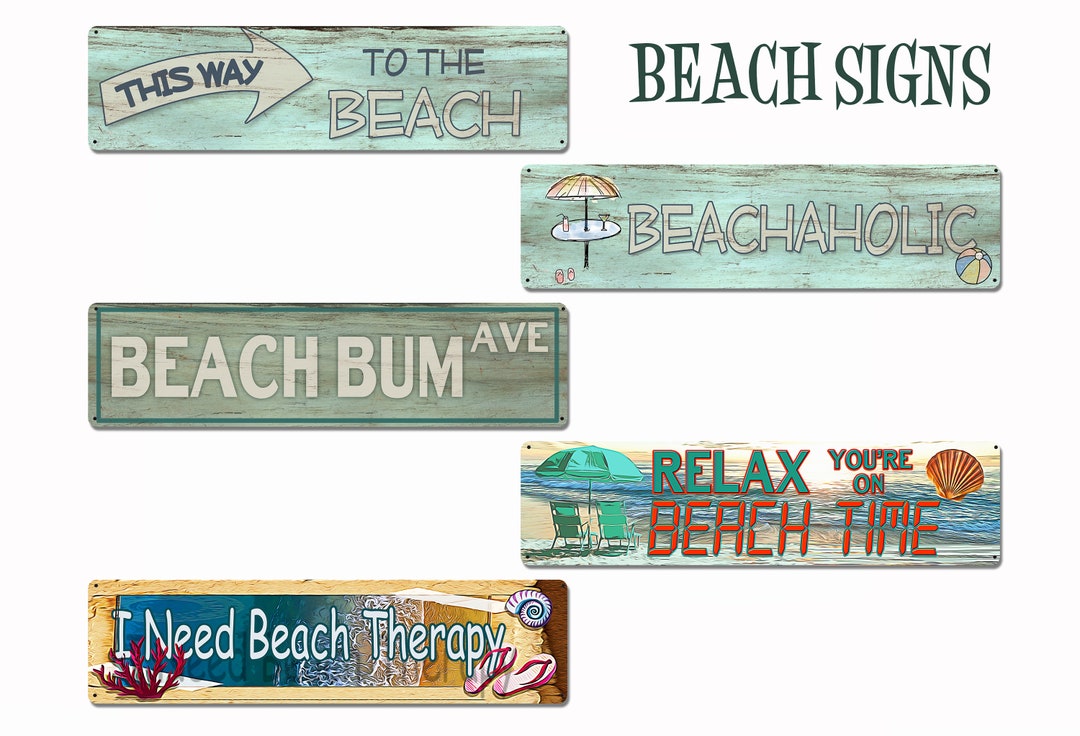 Metal BEACH Signs - Beach Décor - Etsy