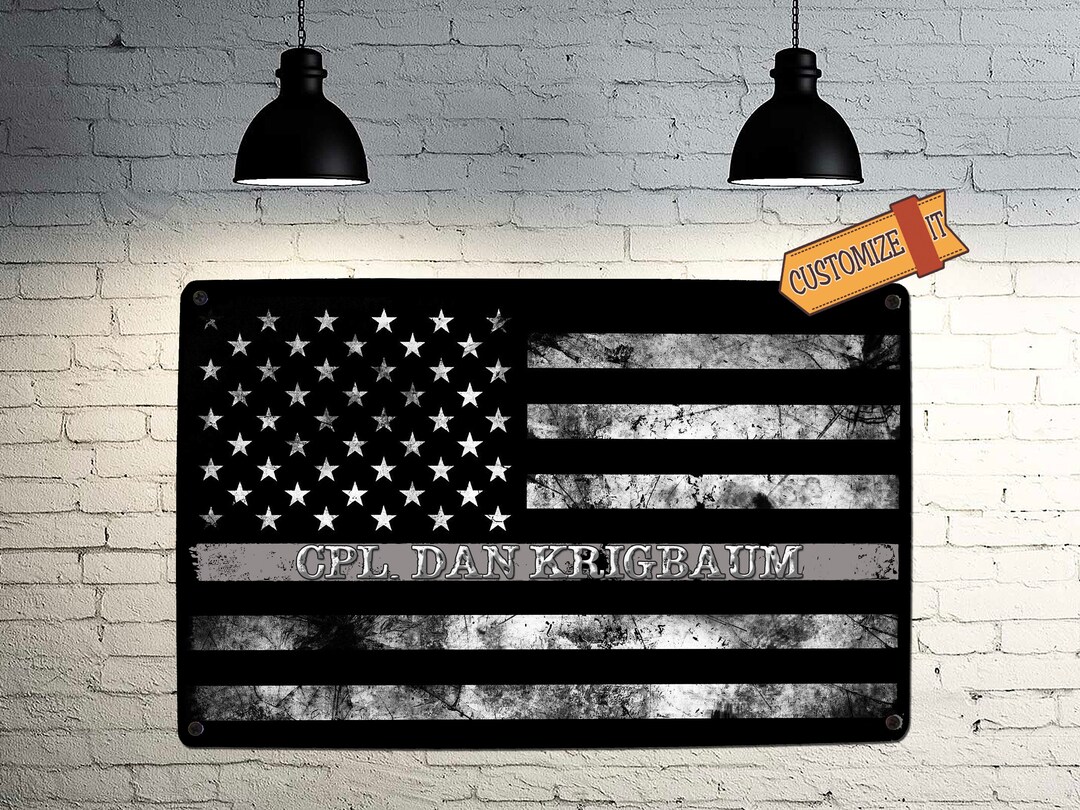 Corrections Officer Gray Line Flag Sign - FREE Personalization - Etsy
