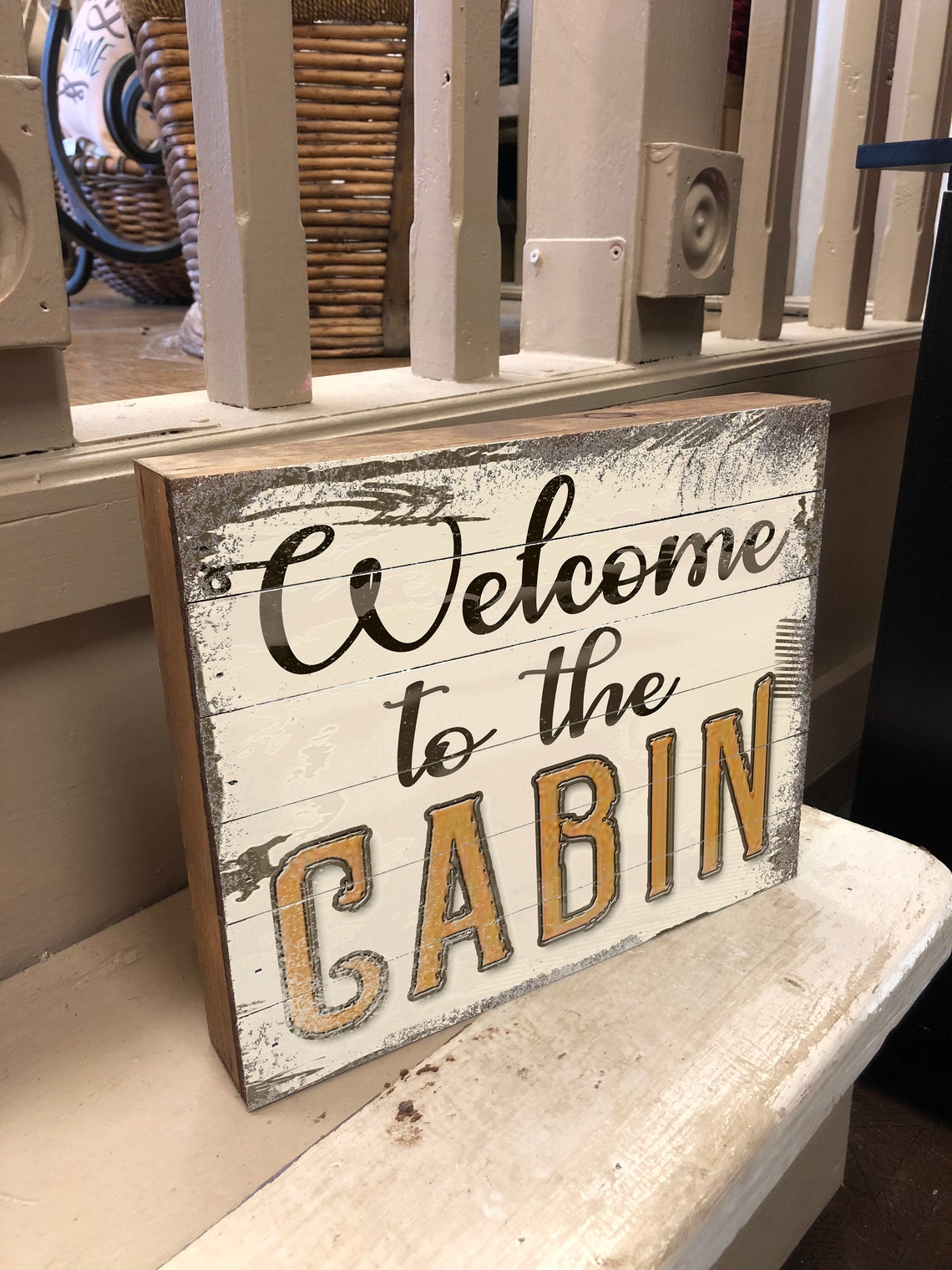 Vintage Welcome Wooden Sign - Etsy