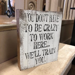 Vintage Crazy Wooden Box Sign - Etsy
