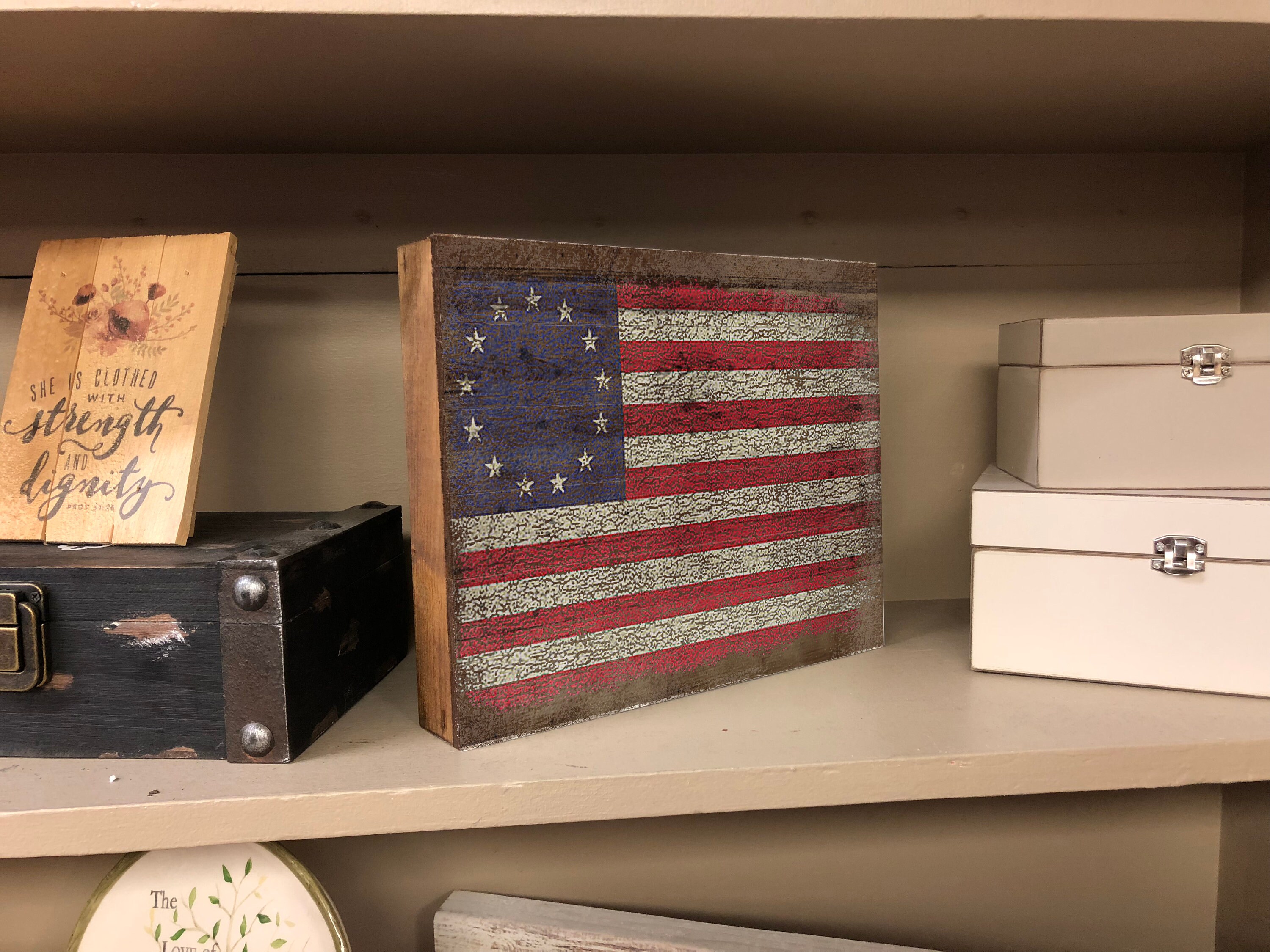 Betsy Ross Flag - Vintage Wood Box Sign - Etsy