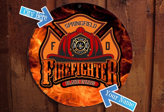 Firefighter Sign Free Personalization Your Emblem | Etsy