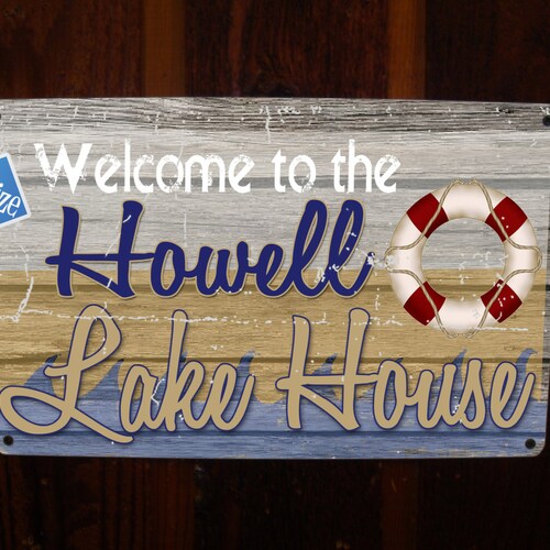 Lake House Sign Custom Vintage Personalize Tin Sign | Etsy
