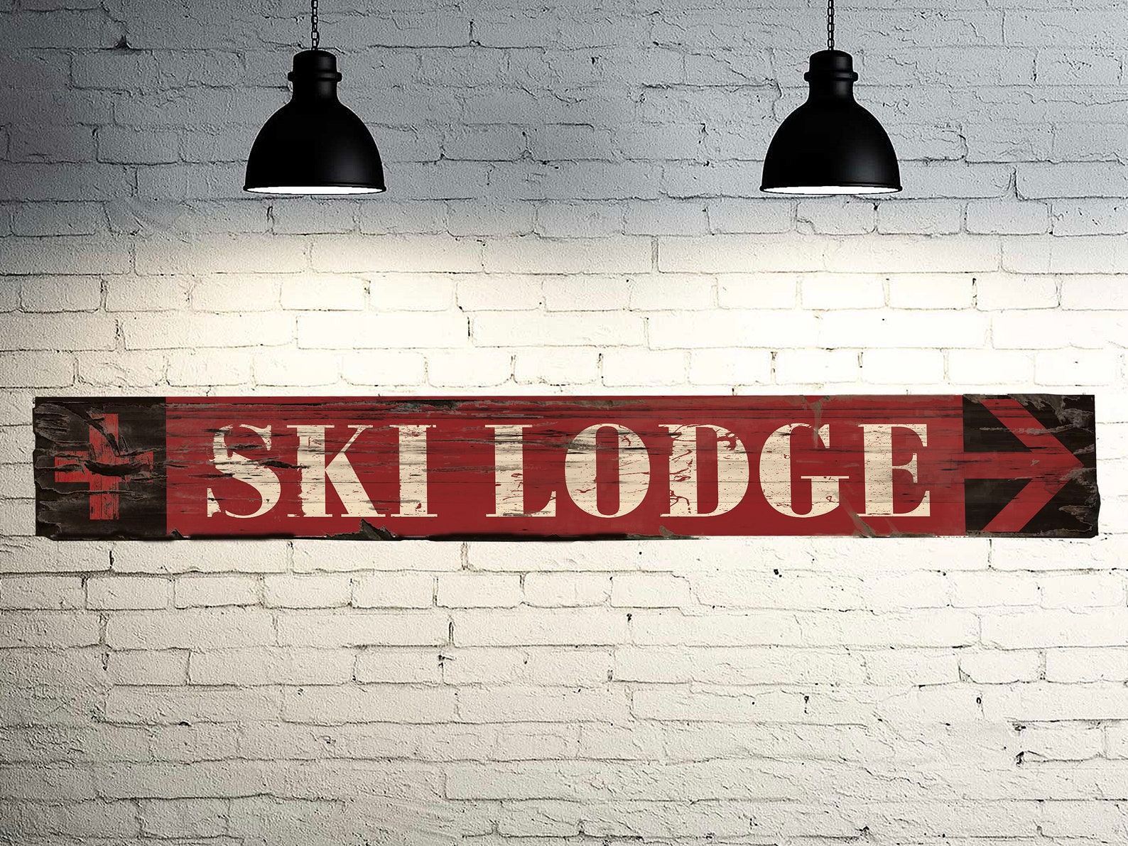 SKI LODGE Vintage Sign on Rustic Barn Wood. Handcrafted Ski | Etsy
