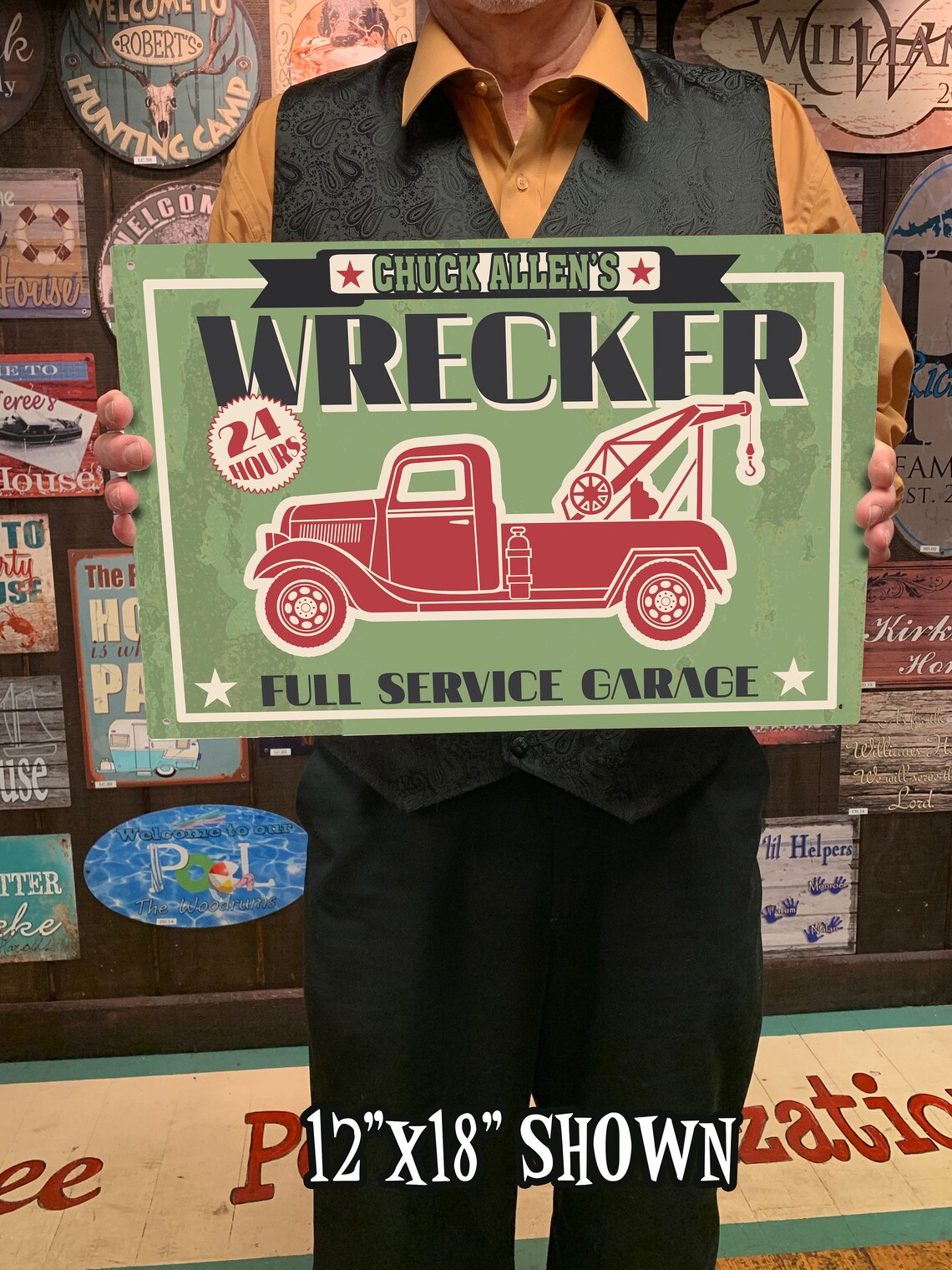 Custom Wrecker Tow Truck Sign FREE PERSONALIZATION - Etsy