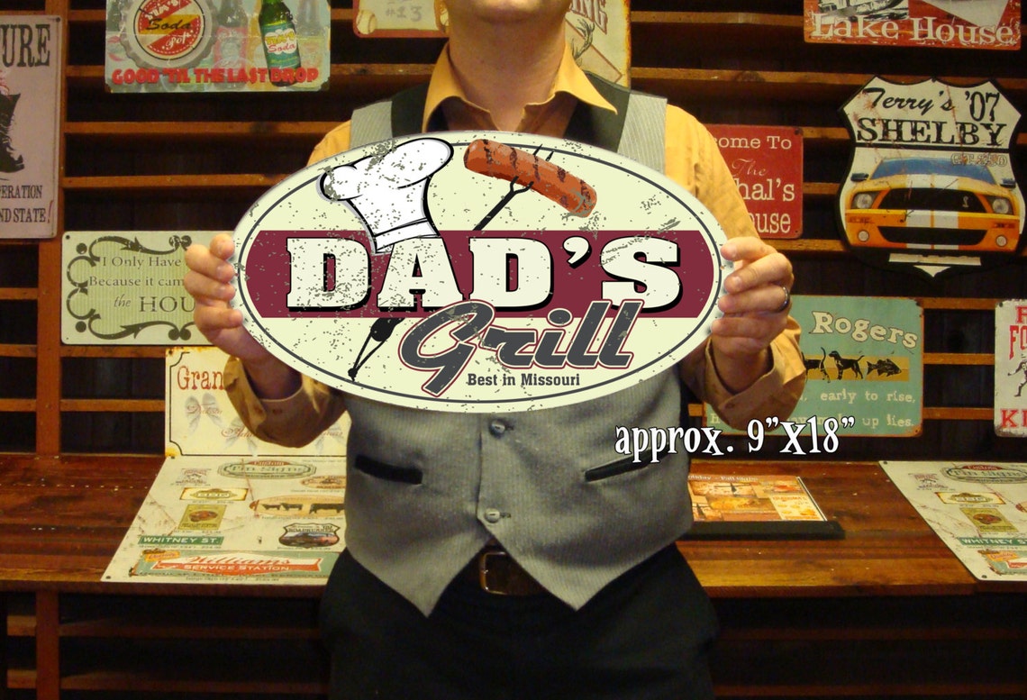 Dad's Grill Custom Tin Sign - Etsy