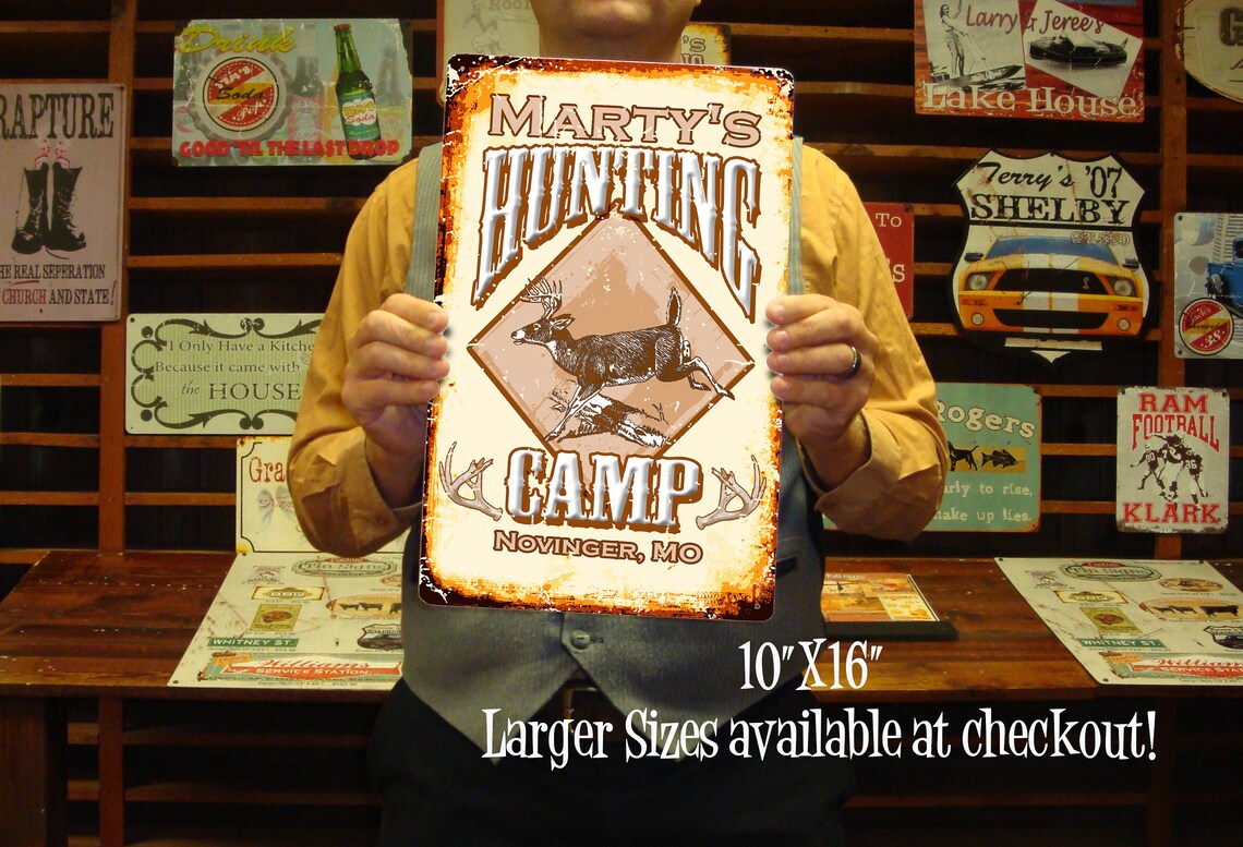 Vintage Hunting Camp Sign Deer Elk or Moose FREE | Etsy