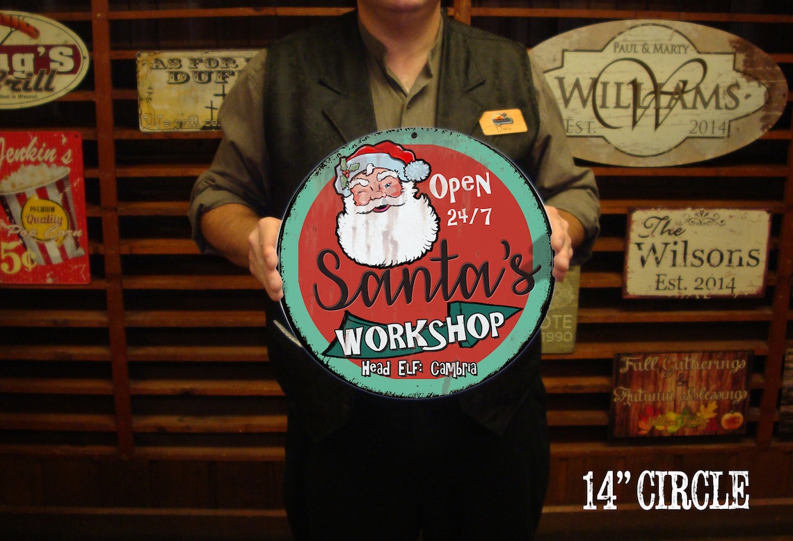 Custom Santa's Workshop Sign - Etsy