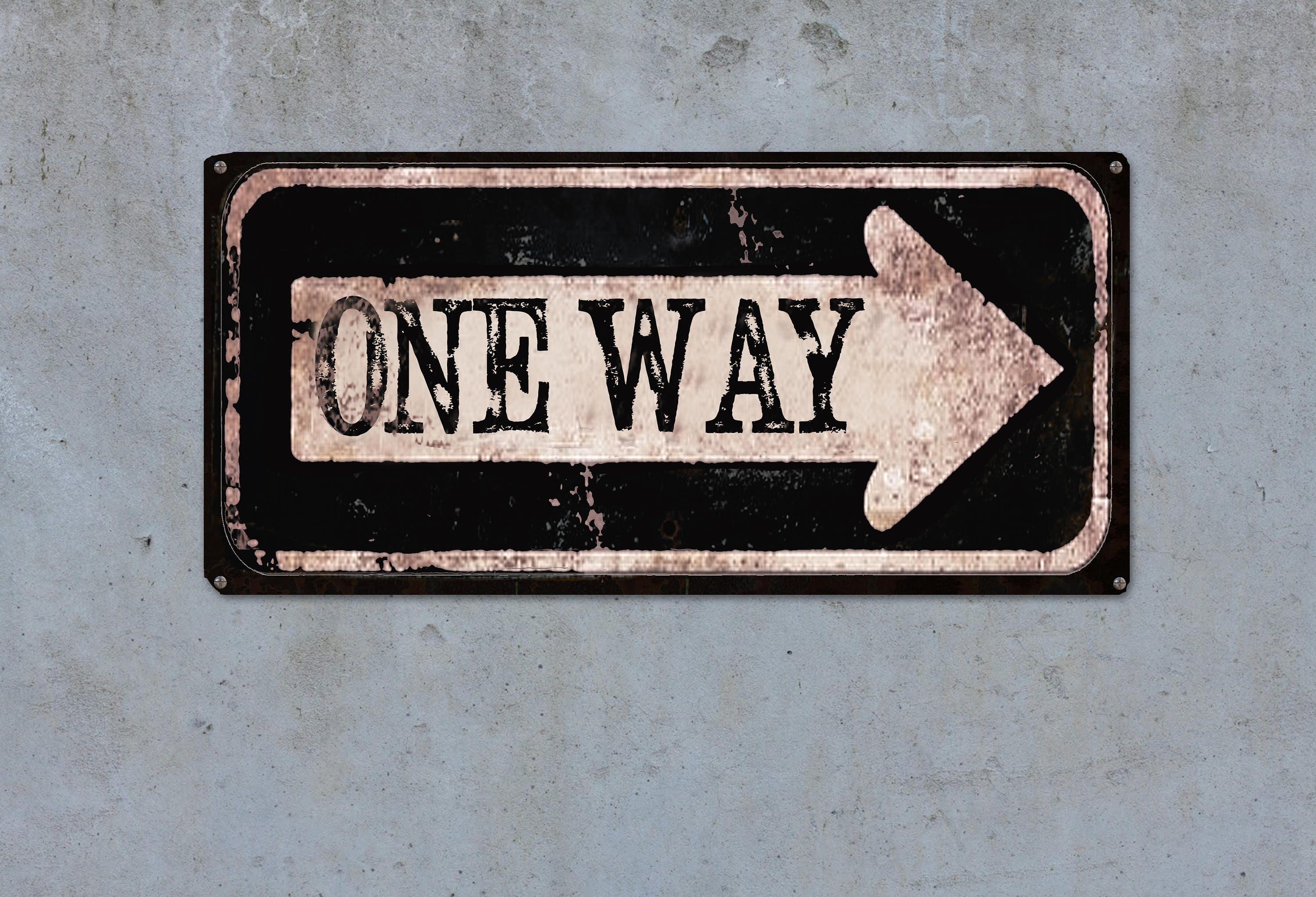 Vintage Rustic Road Signs One Way and Detour Sign - Etsy