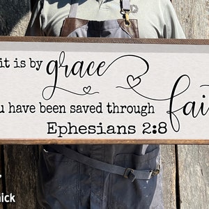 Saved by Grace Through Faith - Wood Sign - Framed - Etsy