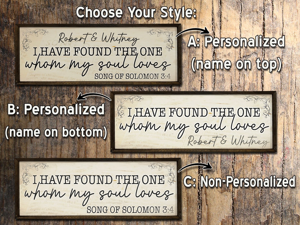 I Have Found the One Whom My Soul Loves - Wood Framed Sign - Etsy