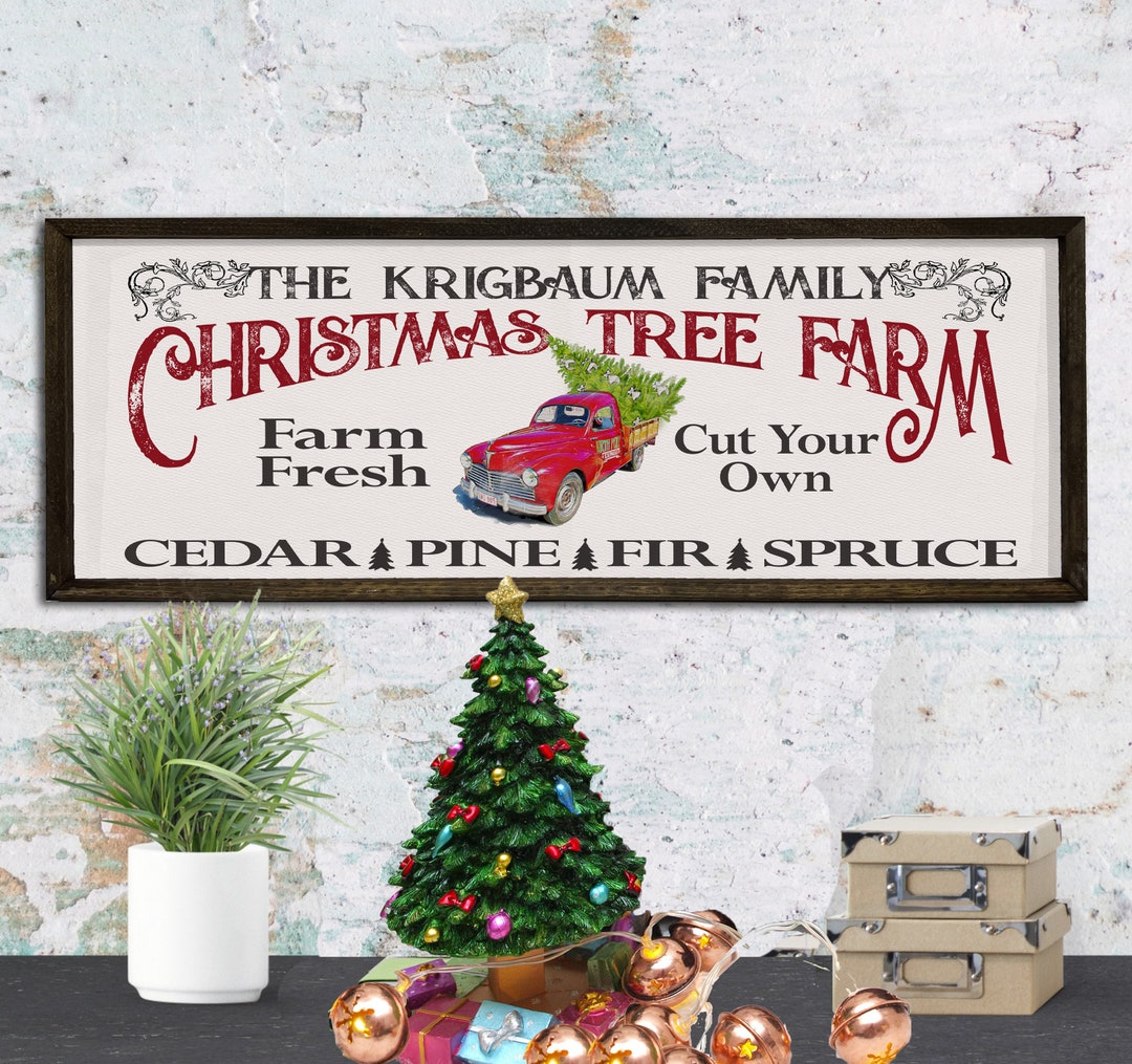 Personalized Christmas Tree Farm Sign - Wooden, Framed Sign - Etsy
