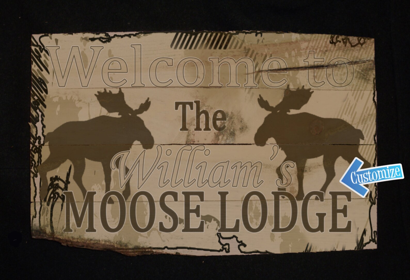 Custom, Personalized Moose Lodge Sign, Rustic Barn Wood, Vintage ...