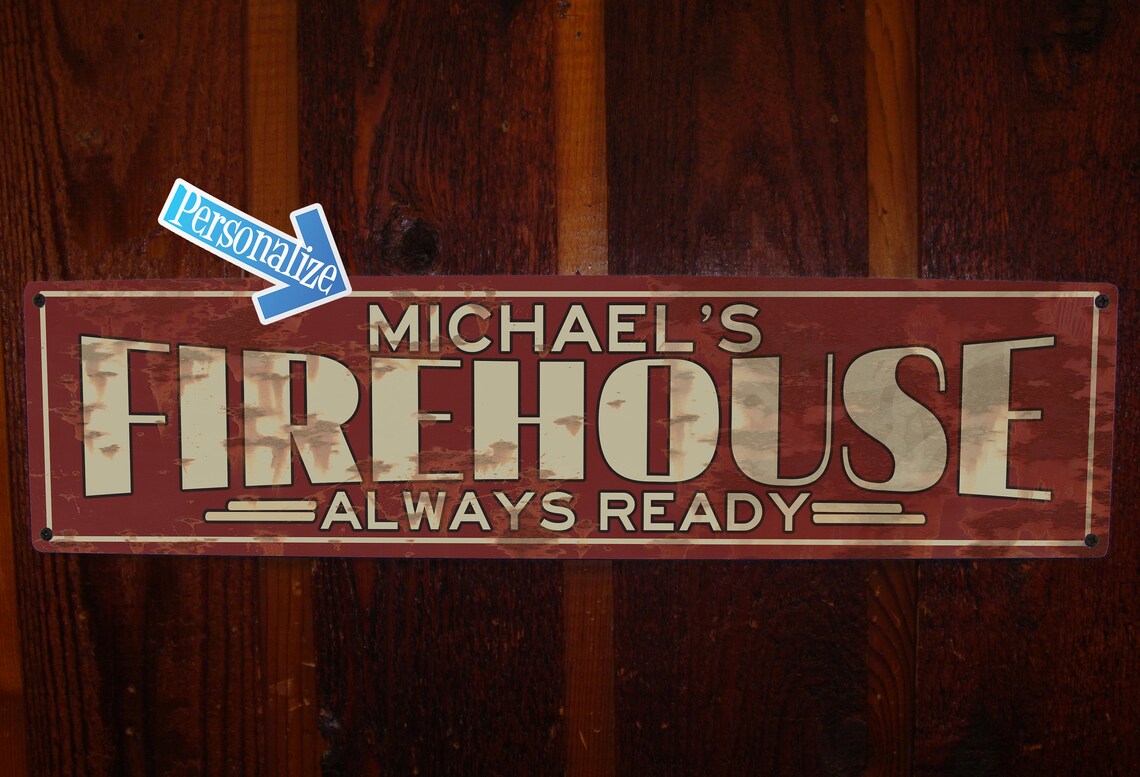 Custom Firehouse Sign - Free Personalization - Etsy