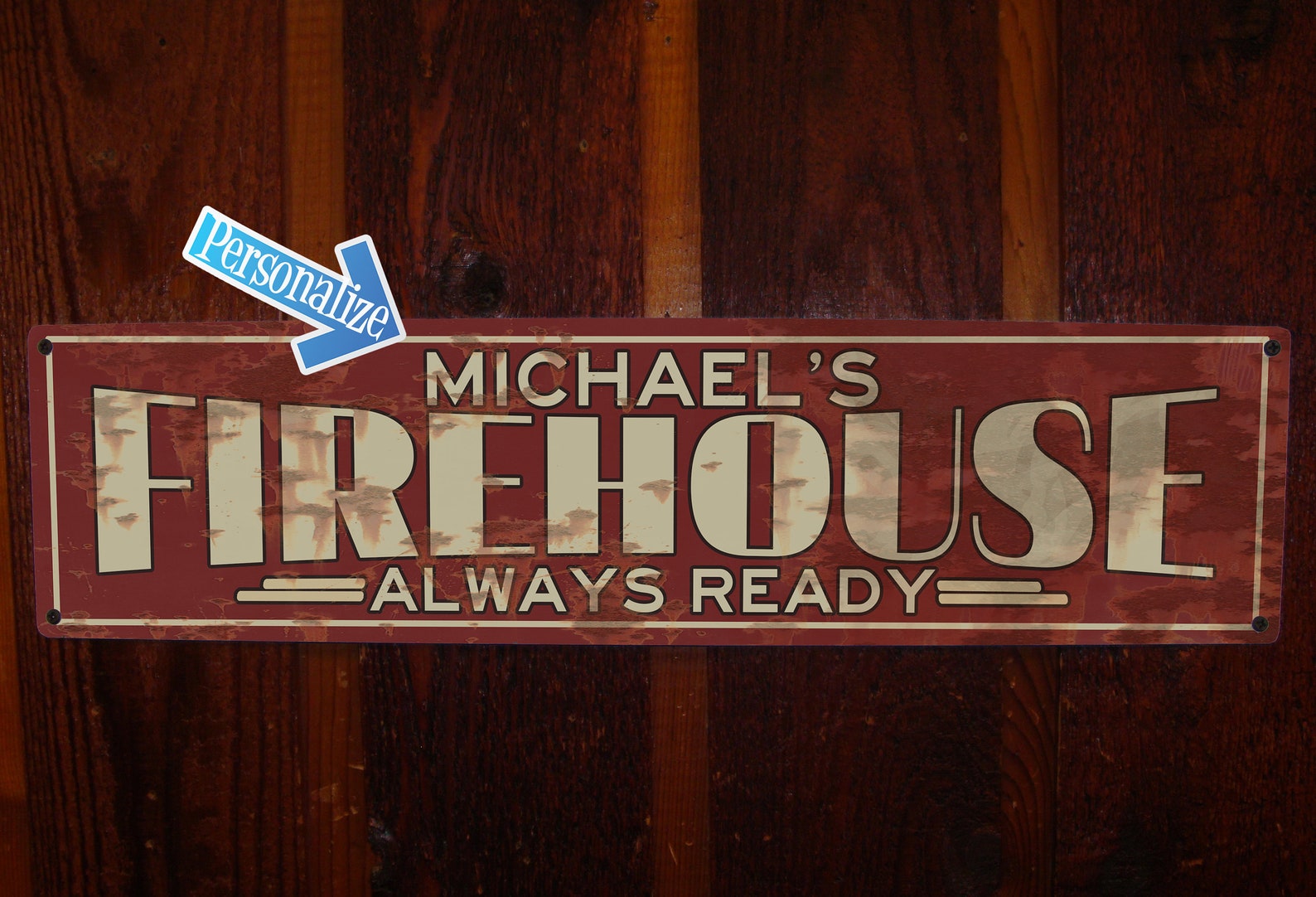 Custom Firehouse Sign Free Personalization | Etsy