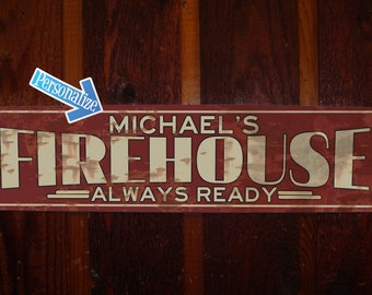 Custom Firehouse Sign Free Personalization | Etsy