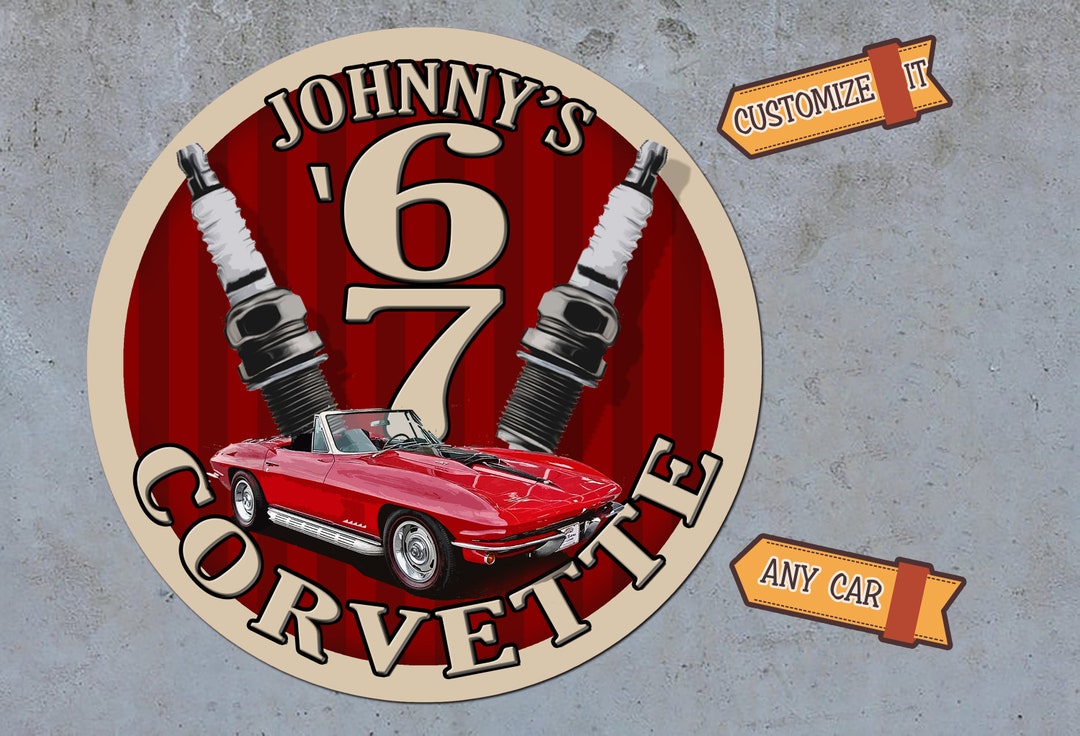 Vintage Metal Sign - With YOUR CAR! Free Personalization. - Etsy