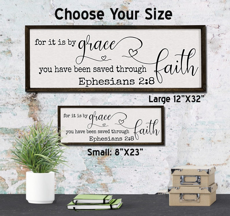 Saved by Grace Through Faith - Wood Sign - Framed - Etsy