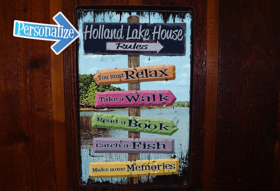 Custom Lake House Rules Sign Tin/metal - Etsy